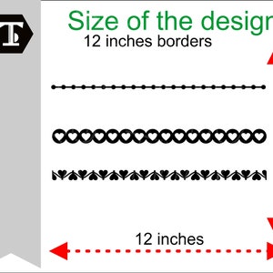 12 Inches Lace Borders With Hearts. Bundle of 12 Designs of Decorative ...