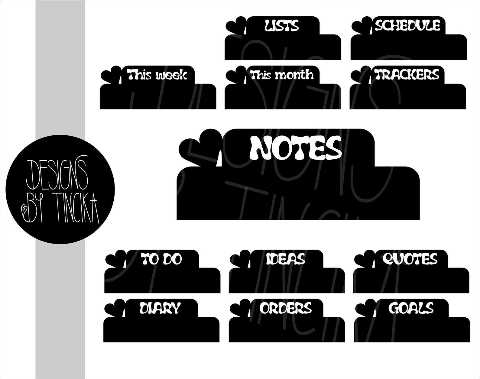 Scrapbooking Divider and Page Tabs Templates SVG and PNG - Etsy
