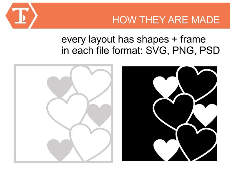 Heart Layout Photo Collage Template or Digital Scrapbooking - Etsy