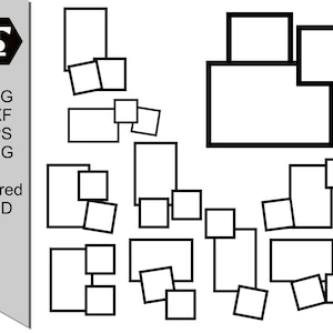 3 Picture Collage Frames - Rectangle and Squares, Bundle of SVG Files ...