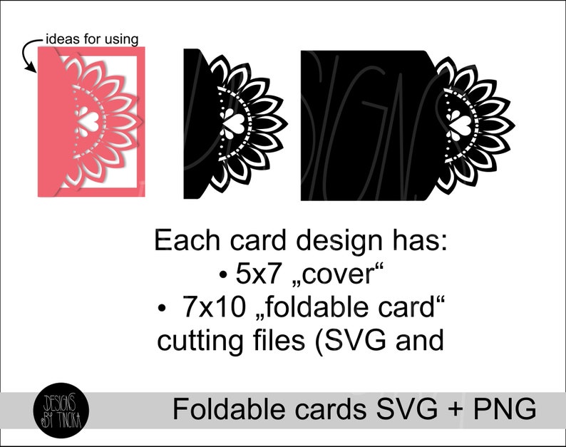 5x7 Foldable Decorative Card Template SVG PNG Bundle 1 24 | Etsy