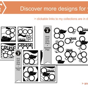 Cruise-themed 4x6 Photo Frames Templates - SVG Files for Cricut and ...