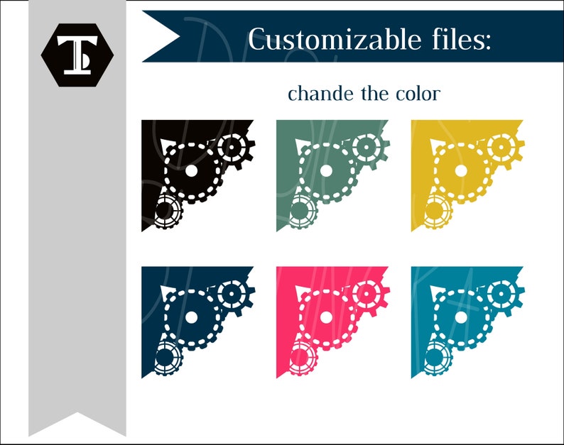 Steampunk Gears Corner SVG. Photo Overlays Decorative Corners - Etsy
