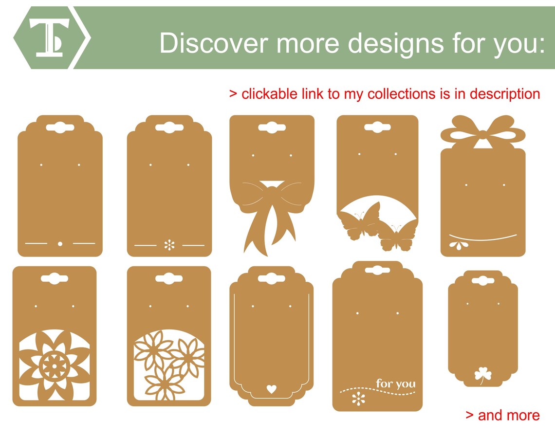 Decorative Earring Card SVG DXF Eps PNG Templates Earring - Etsy