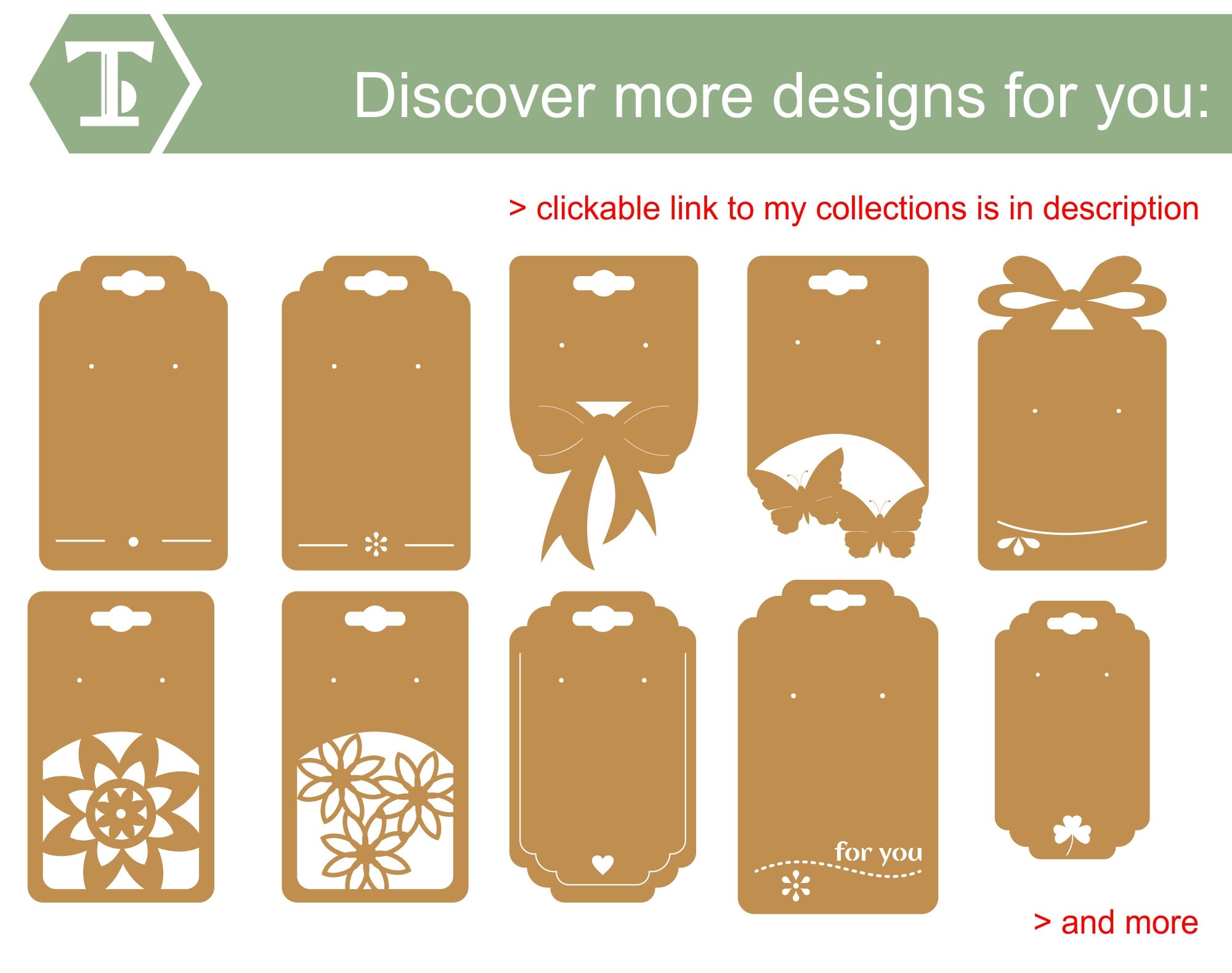 Decorative Earring Card SVG DXF Eps PNG Templates Bundle - Etsy