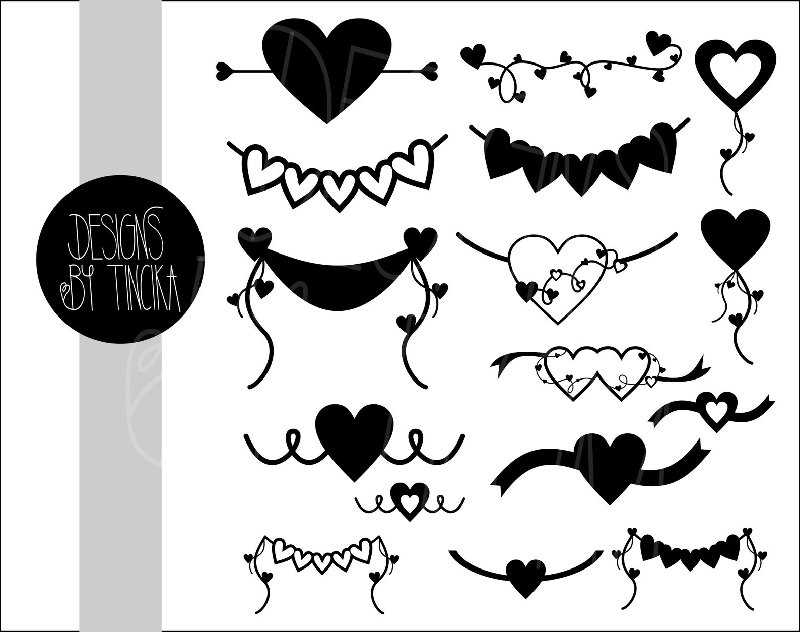 Heart Banner SVG PNG Bundle Banner Design Template. - Etsy