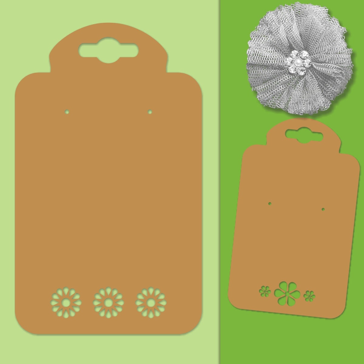 Earring Card SVG PNG Bundle 5 Flowers - Etsy