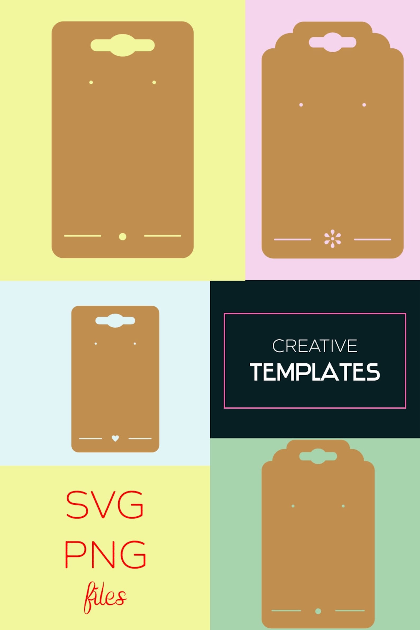 Earring Card SVG PNG Bundle 2 | Etsy