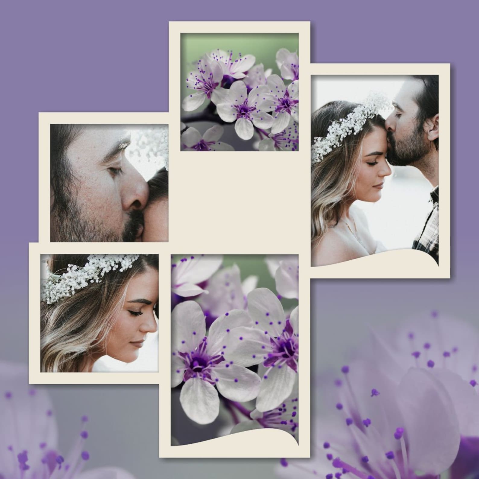 5 Picture Collage Frames Bundle, SVG Files for Cricut and Png Black ...