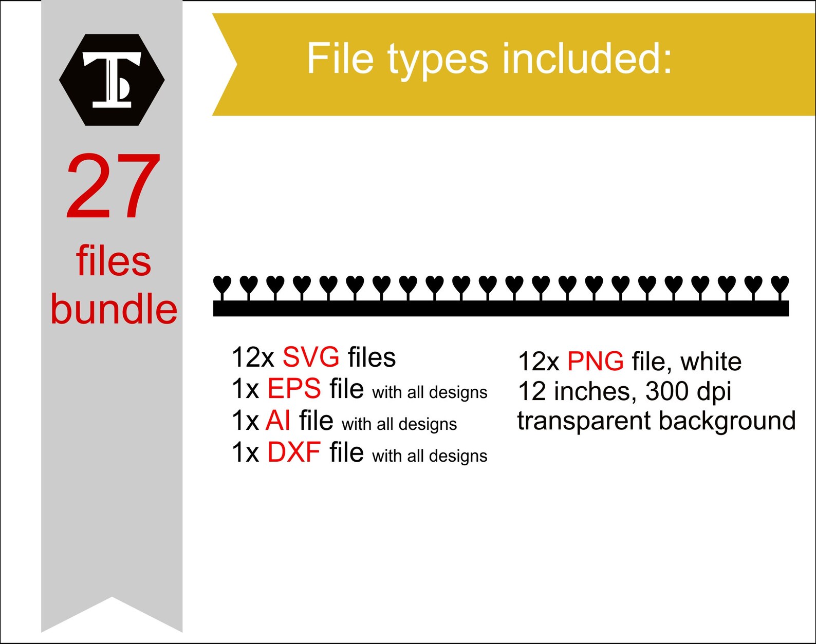 12 Inches Lace Borders With Hearts. Bundle of 12 Designs of | Etsy