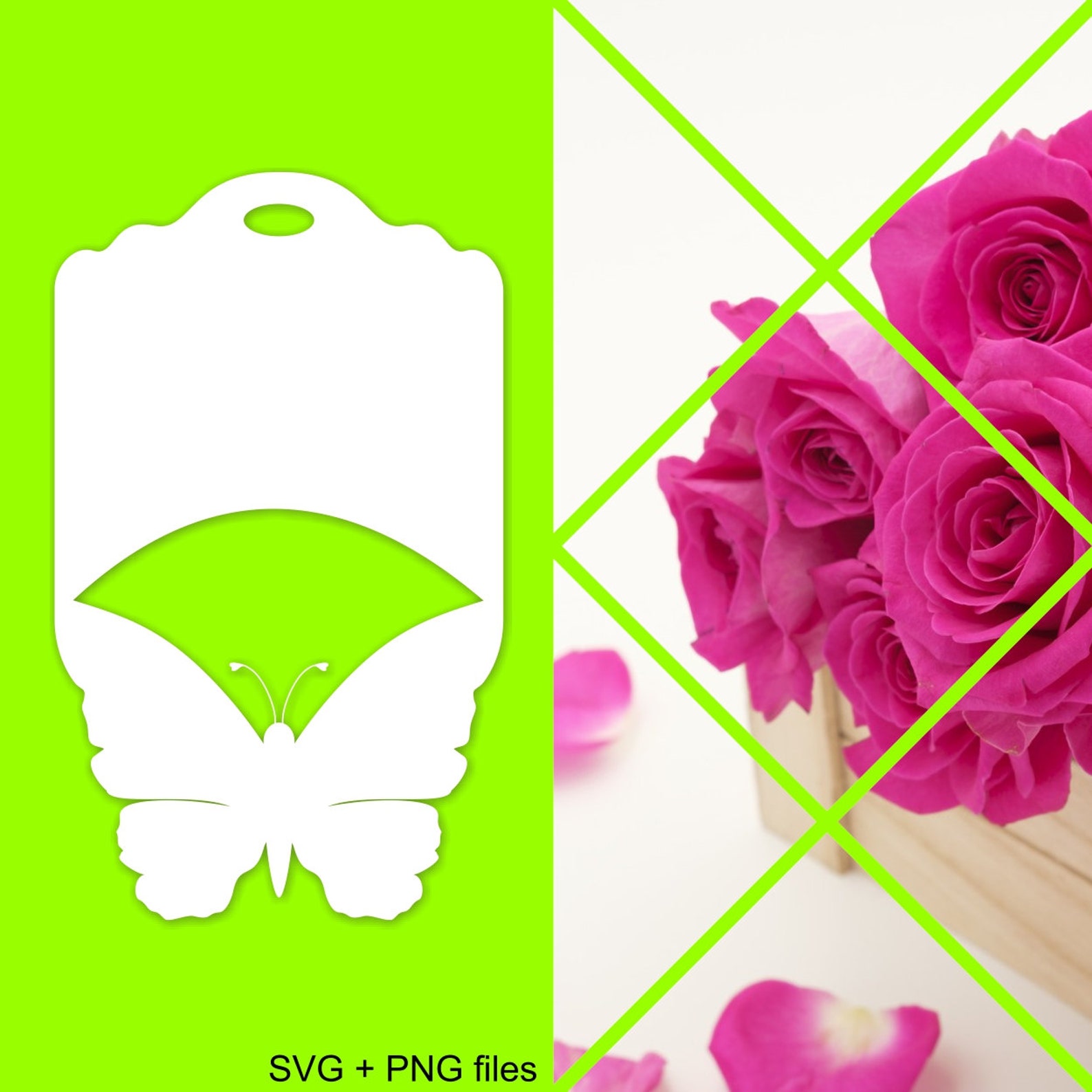 Tag SVG PNG Decorated With Butterfly. Christmas Gift Tag SVG | Etsy