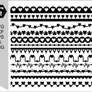 12 Inches Lace Borders With Hearts. Bundle of 12 Designs of Decorative ...