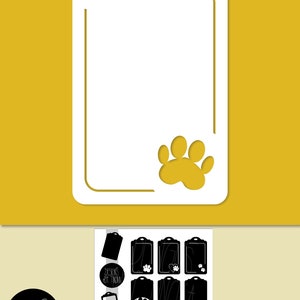 Paw Print SVG PNG Tag Template for Cricut, Silhouette, Etc. - Etsy
