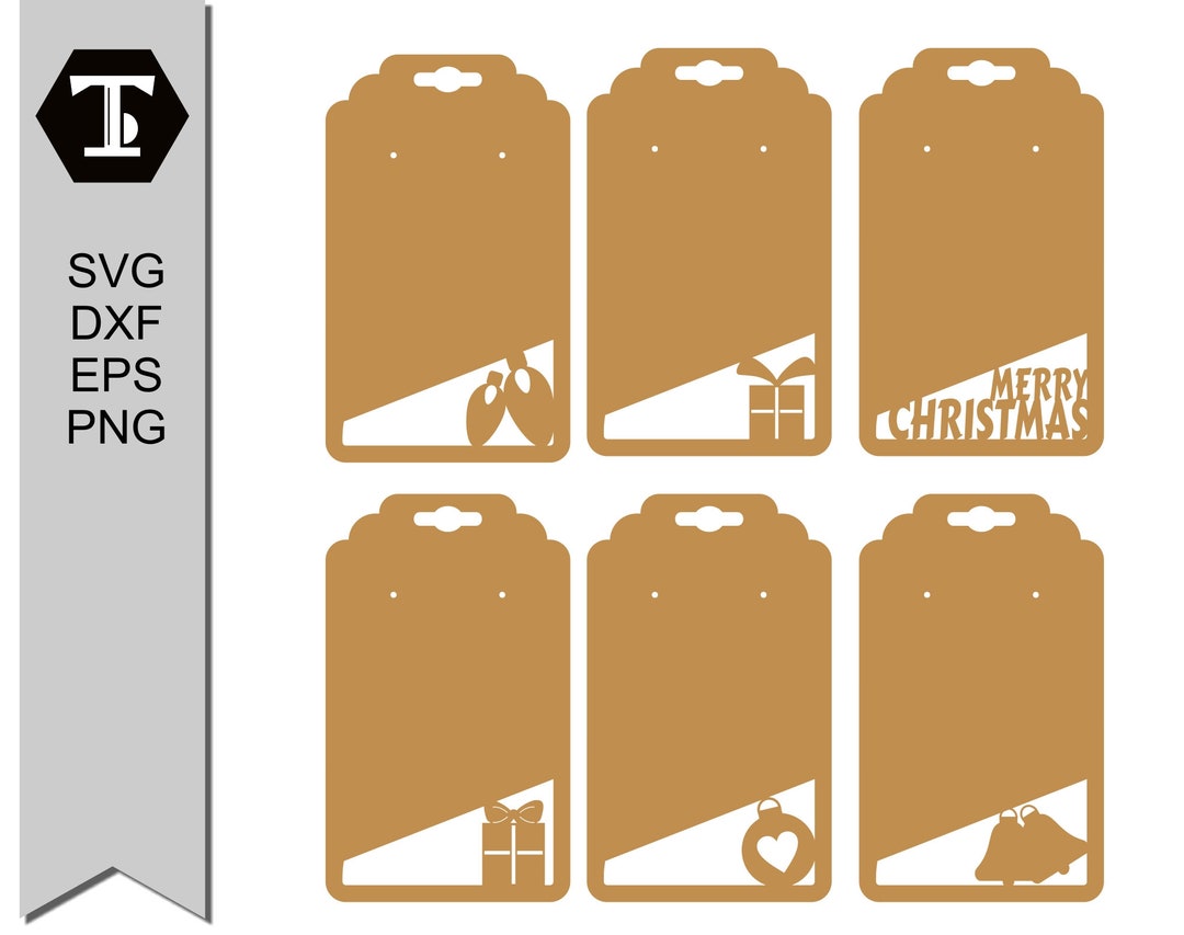 DIY Christmas Earring Card SVG Dxf EPS Png Bundle 21, Decorated Earring ...