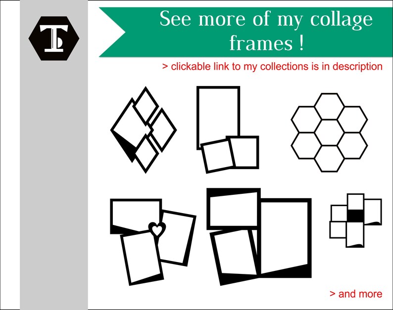 3x3 Photo Collage Frames SVG Bundle: DIY Clipart Templates (digital ...
