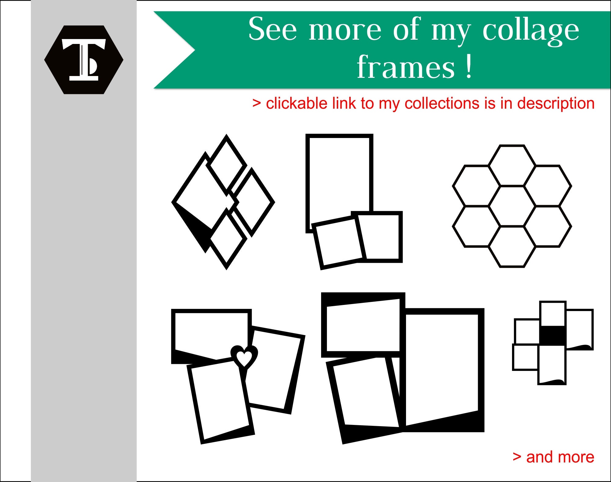 3x3 Photo Collage Frames SVG Bundle: DIY Clipart Templates (digital ...