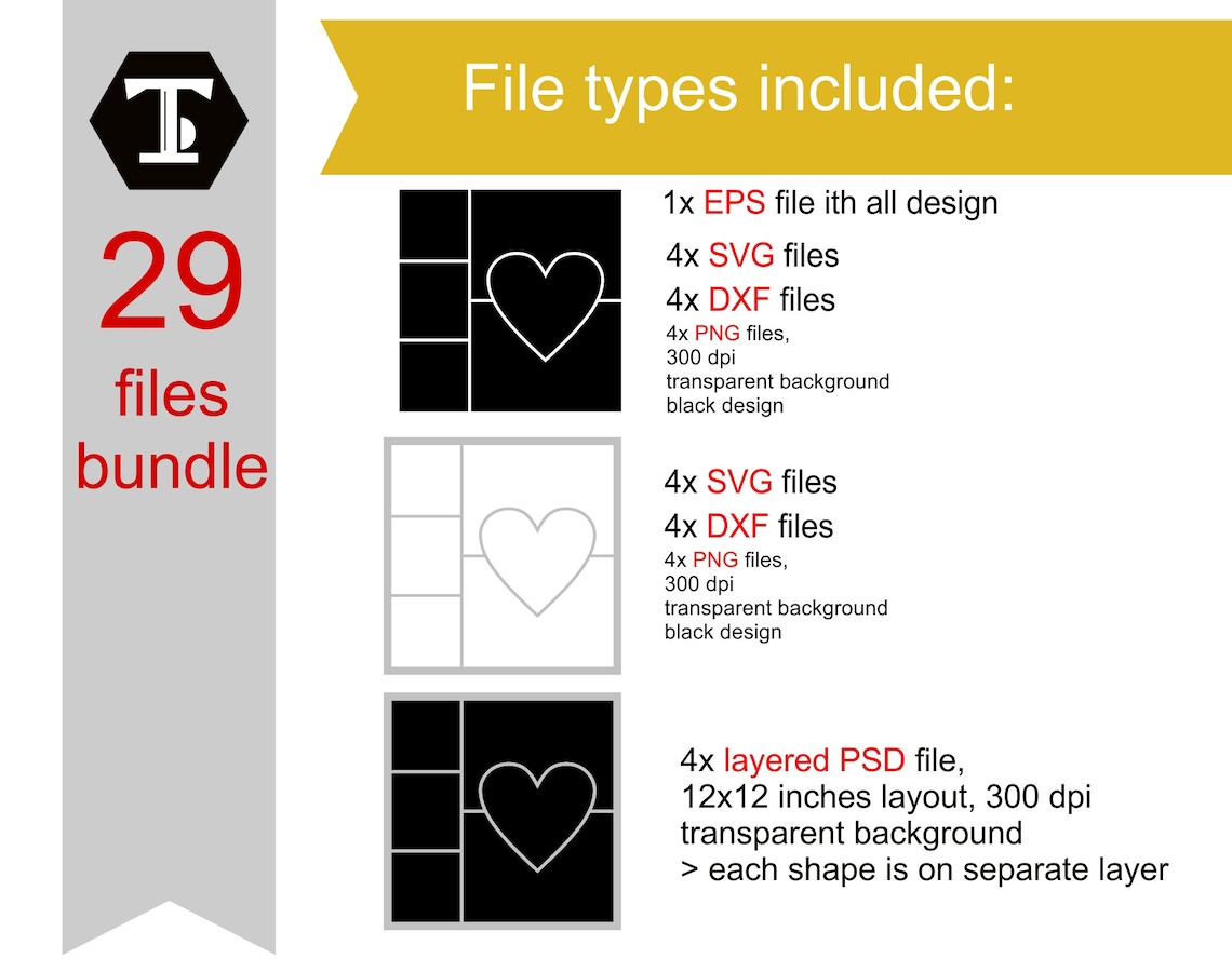 Photo Collage Template or Digital Scrapbooking Layout - Bundle 15 - Etsy