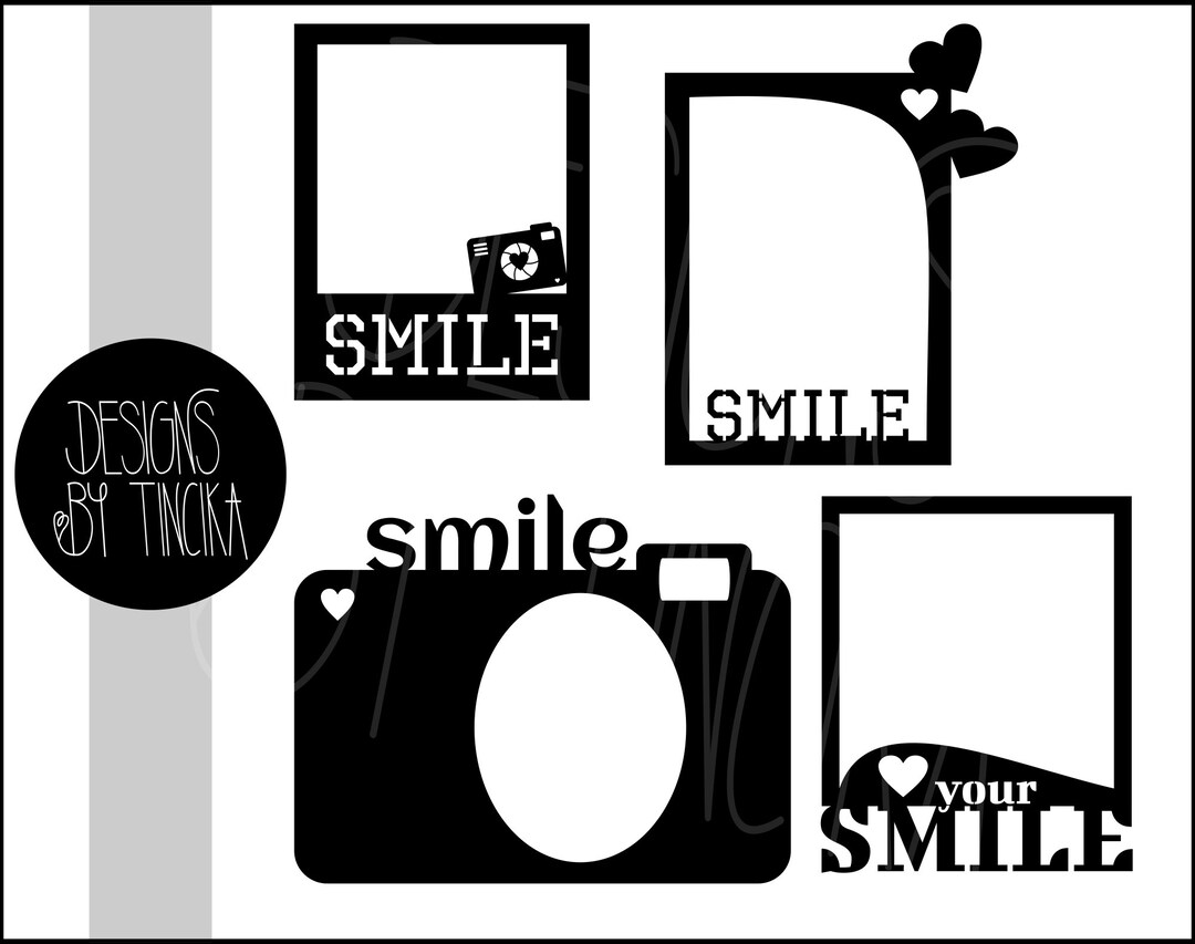 Smile SVG Picture Frame Scrapbook Overlay. - Etsy