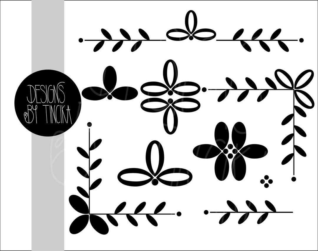 Flower Border SVG PNG Bundle 4 Greenery Border SVG - Etsy