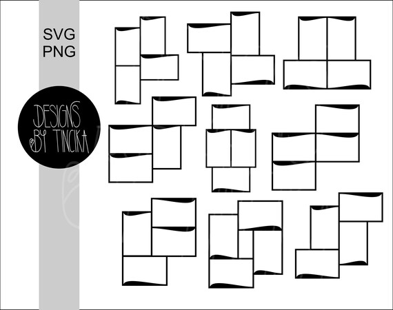 4 Picture Collage Frame Bundle SVG Files for Cricut and PNG | Etsy