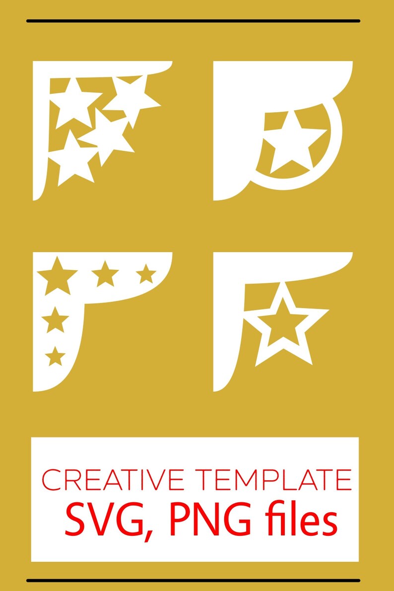 Photo Overlays Decorative Corners SVG and PNG Bundle 3 | Etsy