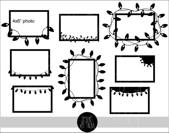 Christmas Lights SVG and PNG Picture Frames Cut Files for | Etsy