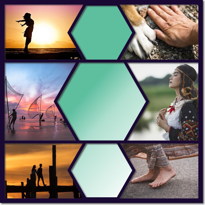 Digital Scrapbooking Layout Photo Collage Template Bundle - Etsy