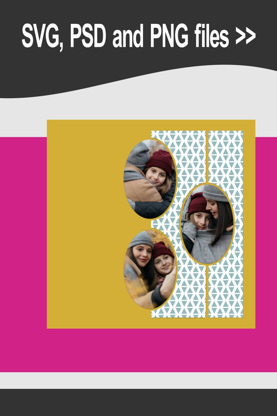 Photo collage template or digital scrapbooking layout bundle | Etsy