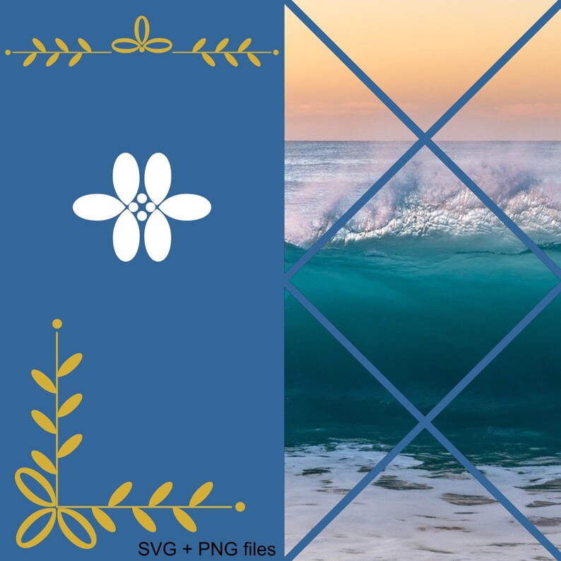 Flower Border SVG PNG Bundle 4 Greenery Border SVG | Etsy