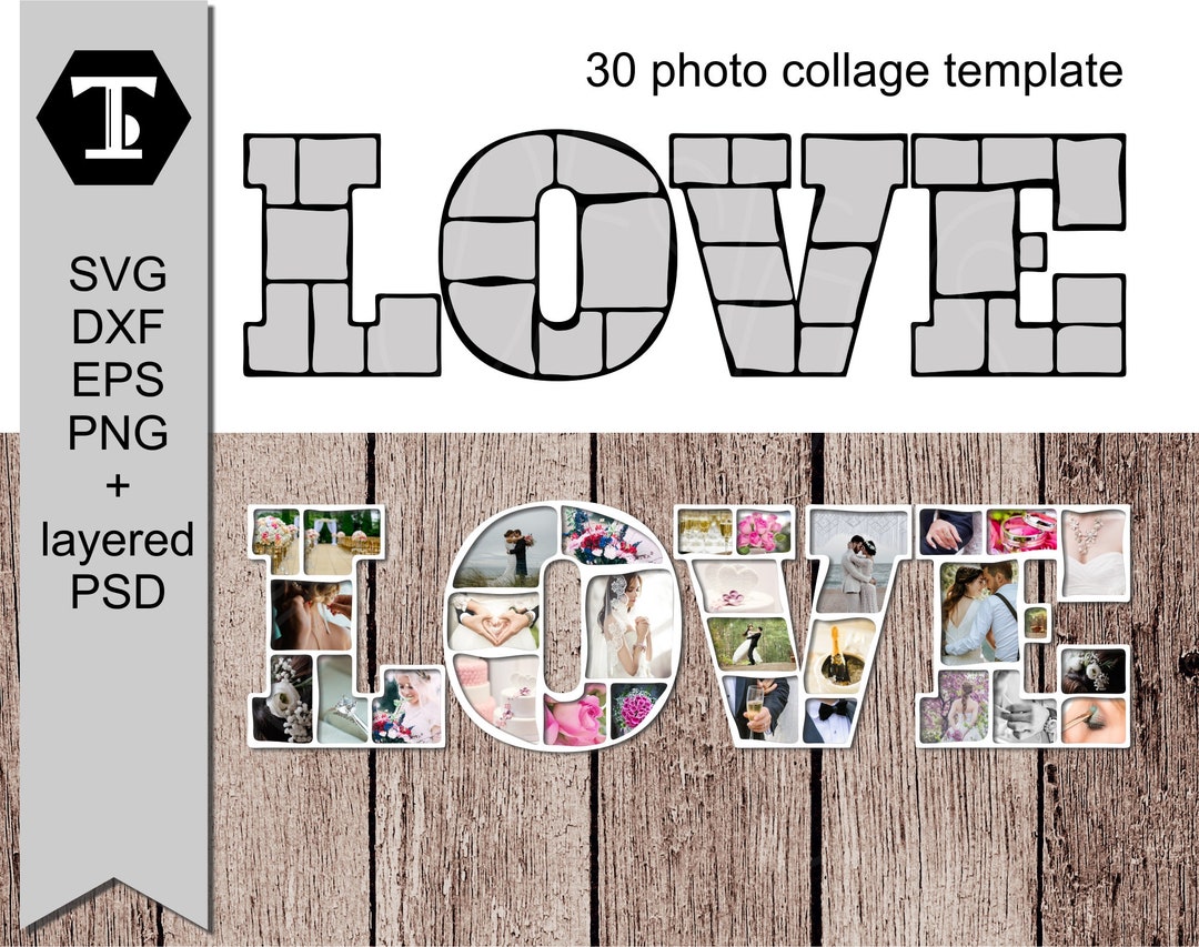 LOVE - Photo Collage Template, Photo Grid or Digital Story Board ...