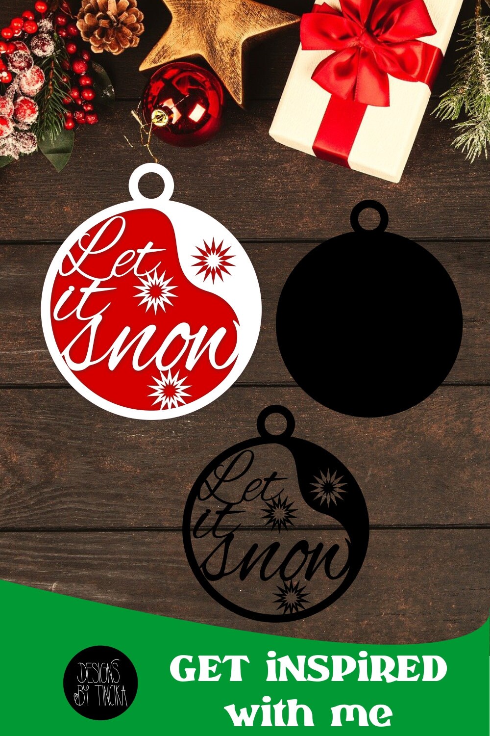 Christmas Ornament SVG Bundle Snowflake Svg Let It Snow Svg - Etsy