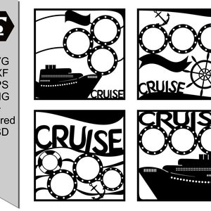 Cruise SVG Collage Frames - Files for Cricut and Silhouette (png, DXF ...