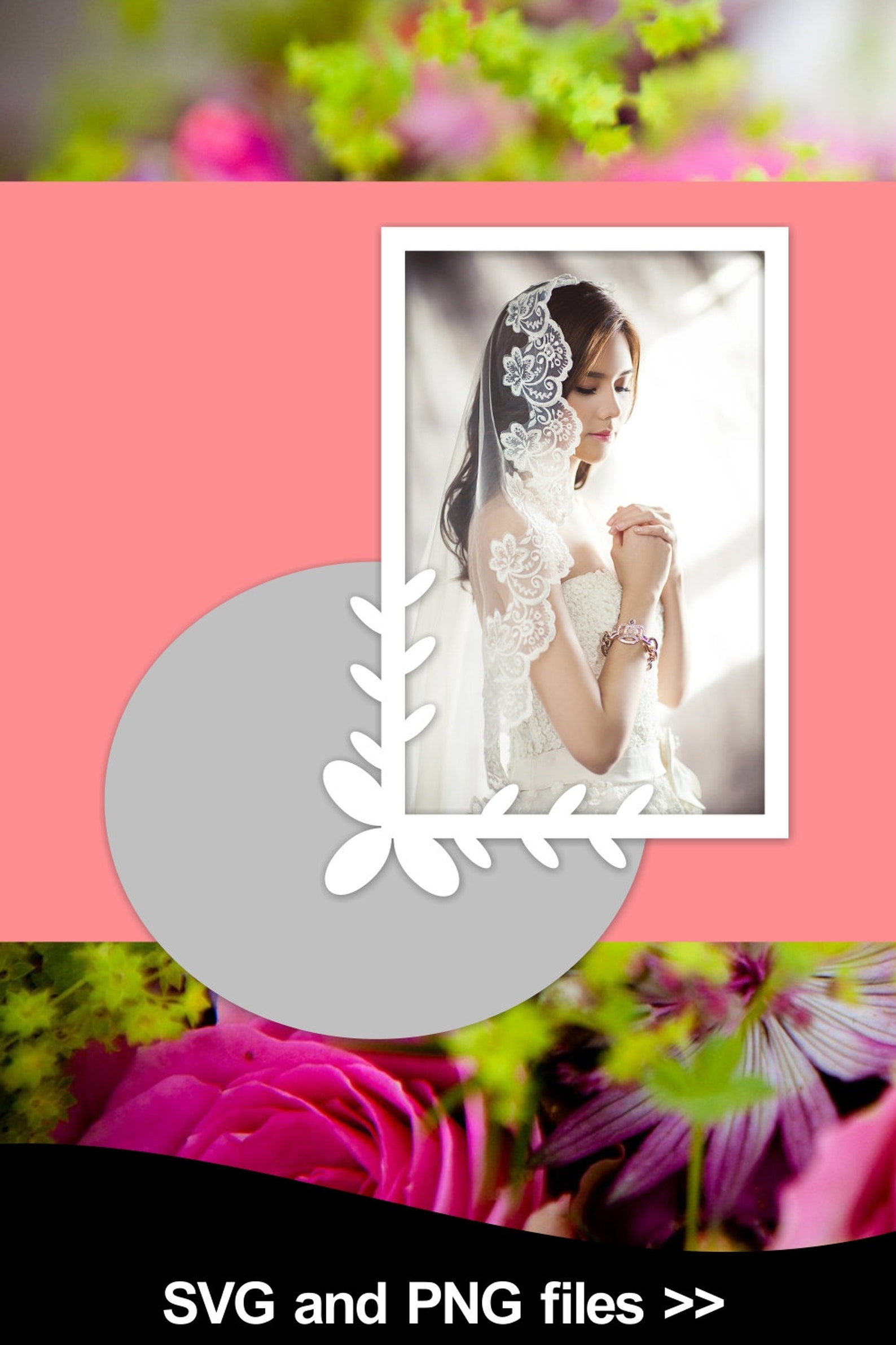 Photo Overlays Decorative Frames SVG PNG Bundle Floral Frames | Etsy