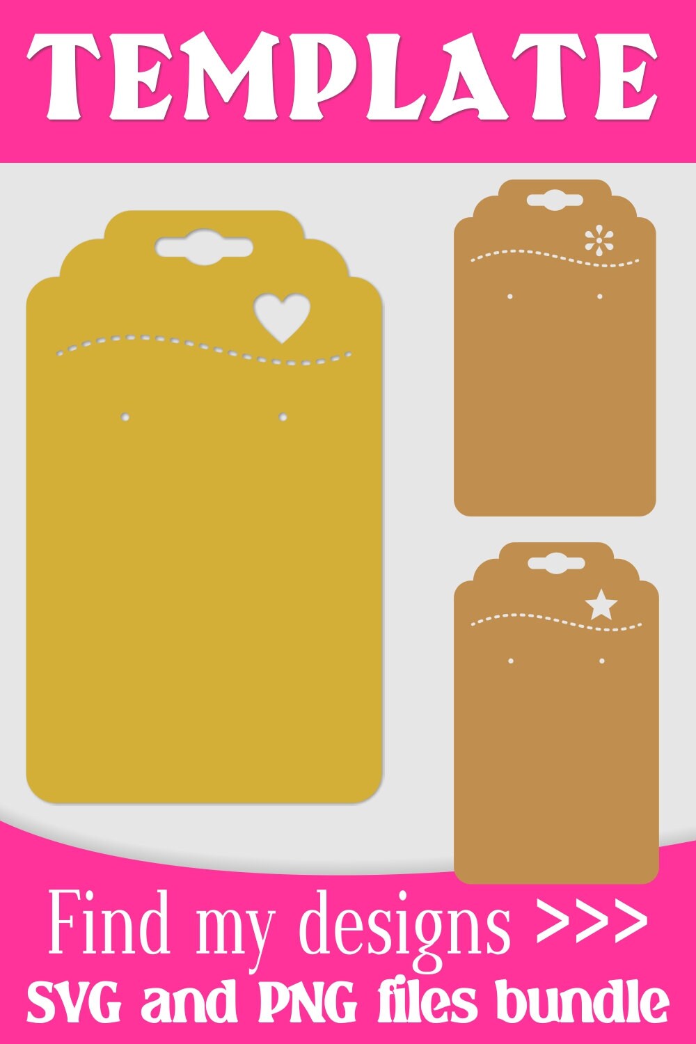 Earring card SVG PNG bundle 10 | Etsy