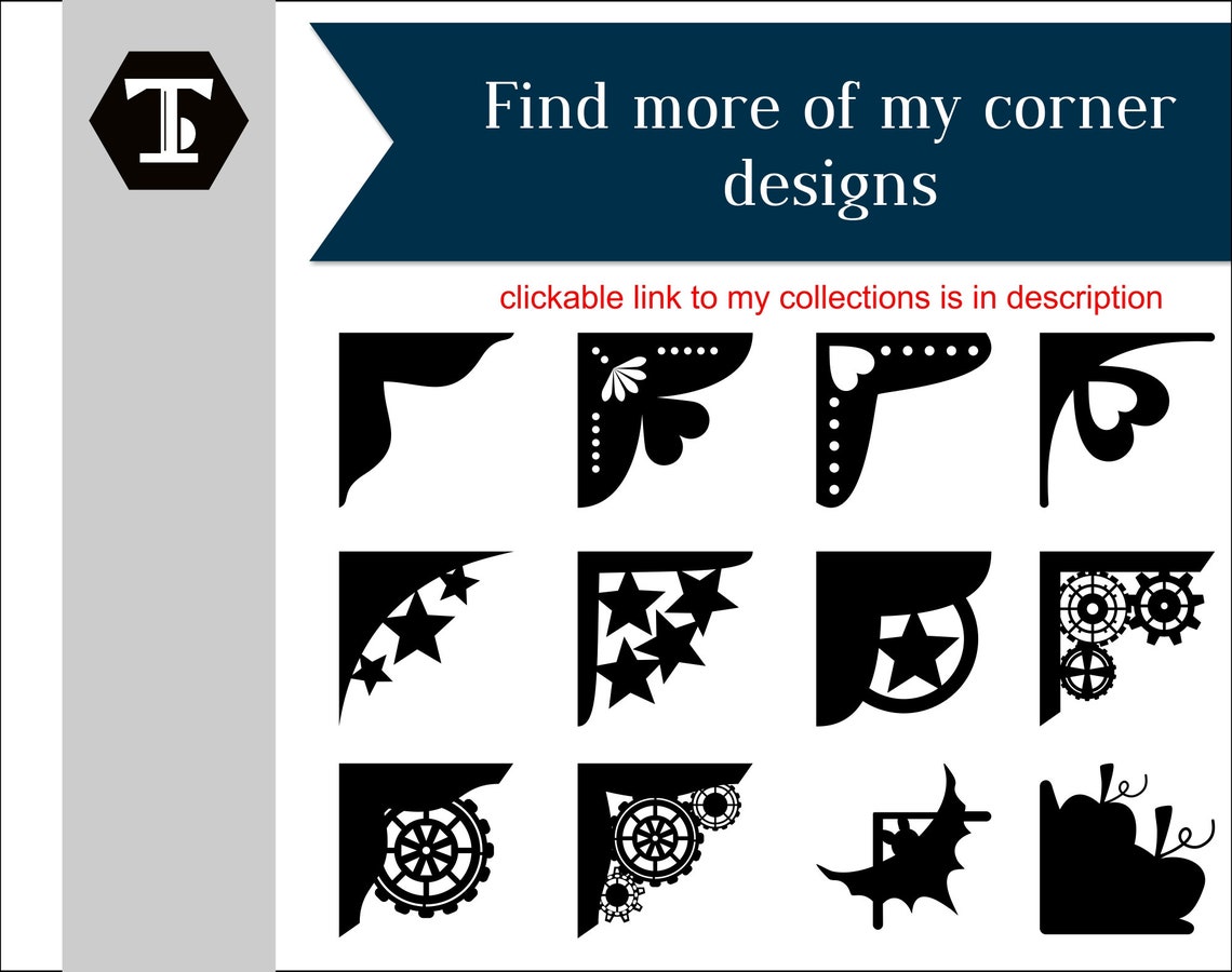 Photo Overlays Decorative Corners With Hearts SVG DXF Eps - Etsy