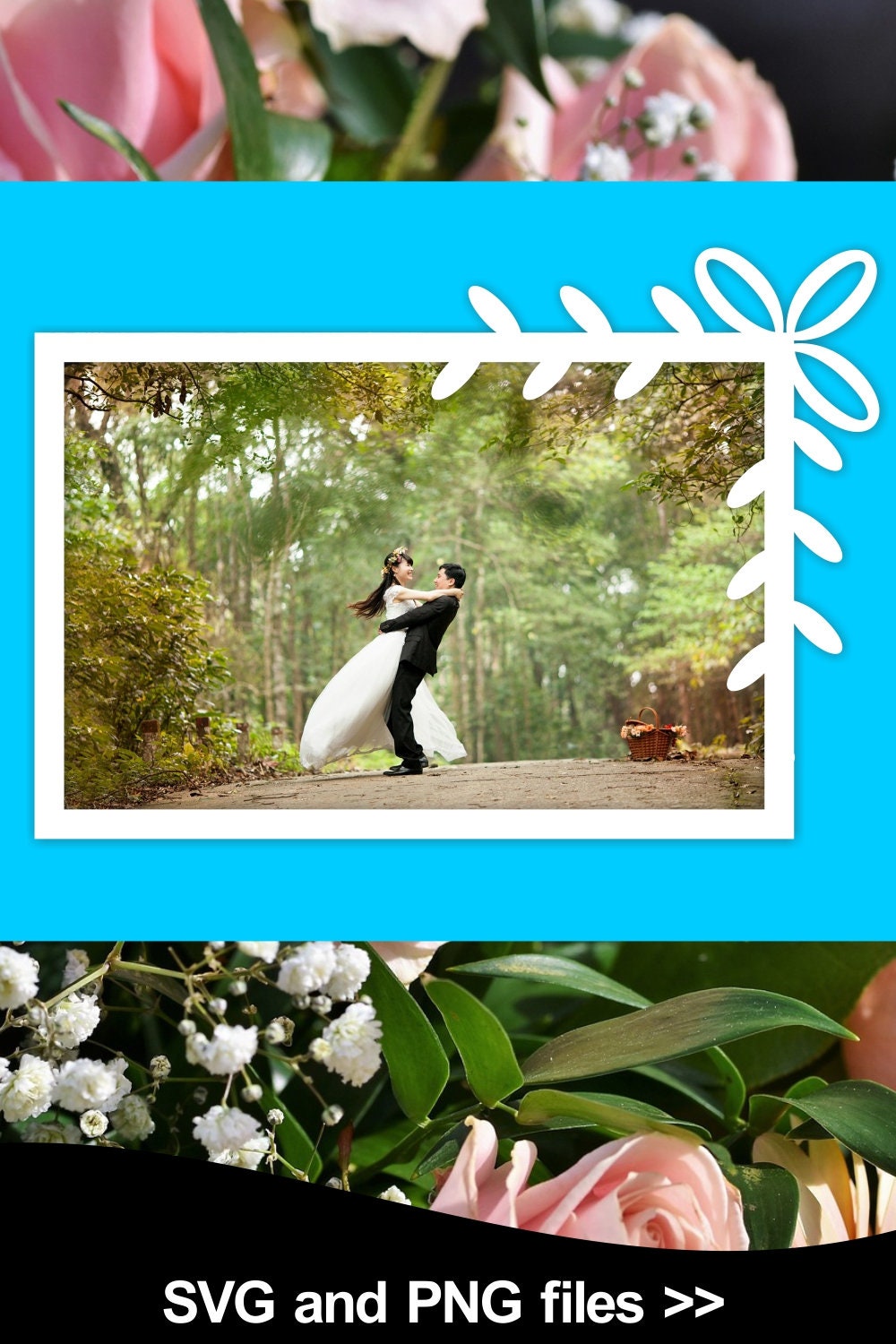 Photo Overlays Decorative Frames SVG PNG Bundle Floral Frames | Etsy