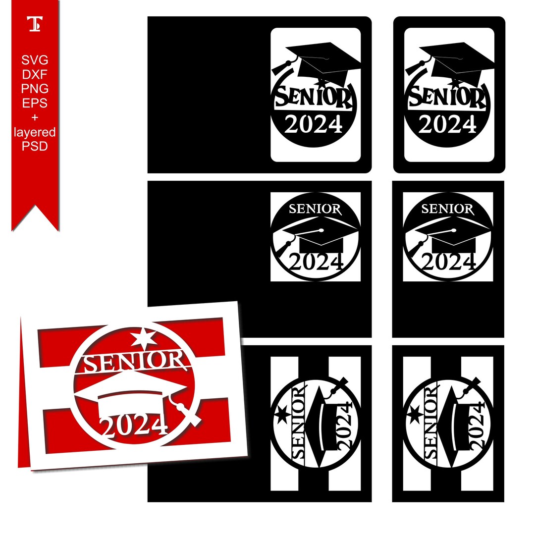 Graduation Card SVG, DXF, Eps and PNG, Bundle 1, Simple and Foldable ...