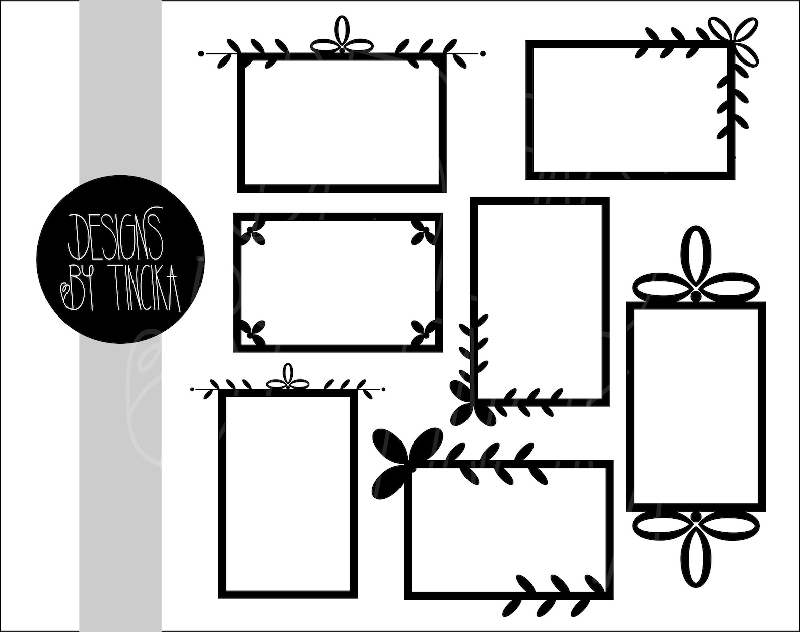 Photo Overlays Decorative Frames SVG PNG Bundle Floral Frames | Etsy