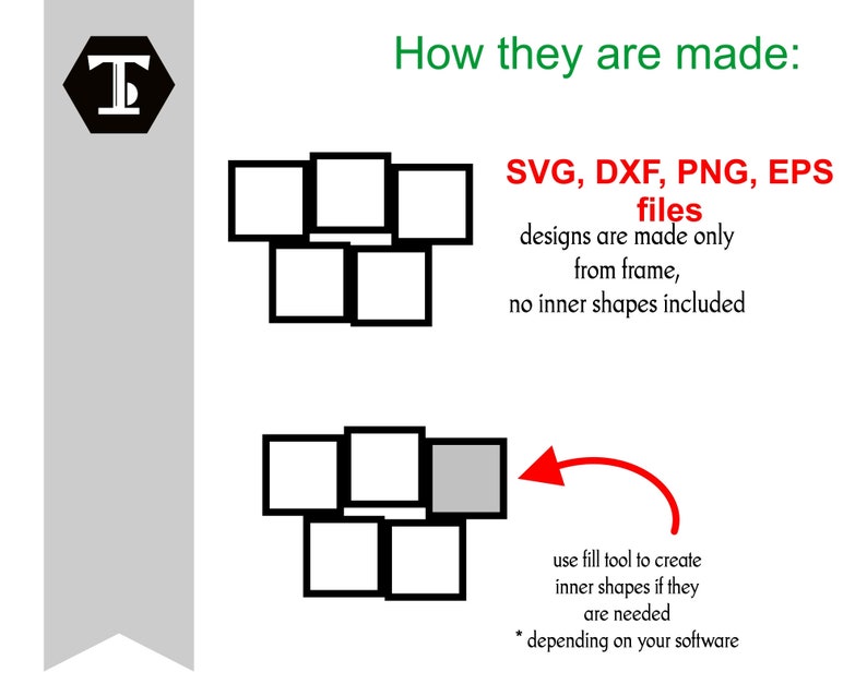 3x3 Photo Collage Frames SVG Bundle: DIY Clipart Templates (digital ...