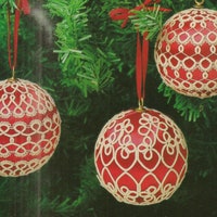 Tatted Hot Air Balloon, Bauble Tatted Lace, Tatted Christmas Pattern ...