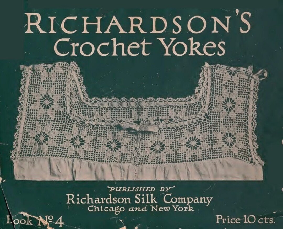 Antique Ebook Filet Crochet Yokes 1915, Vintage PDF Instant Digital ...