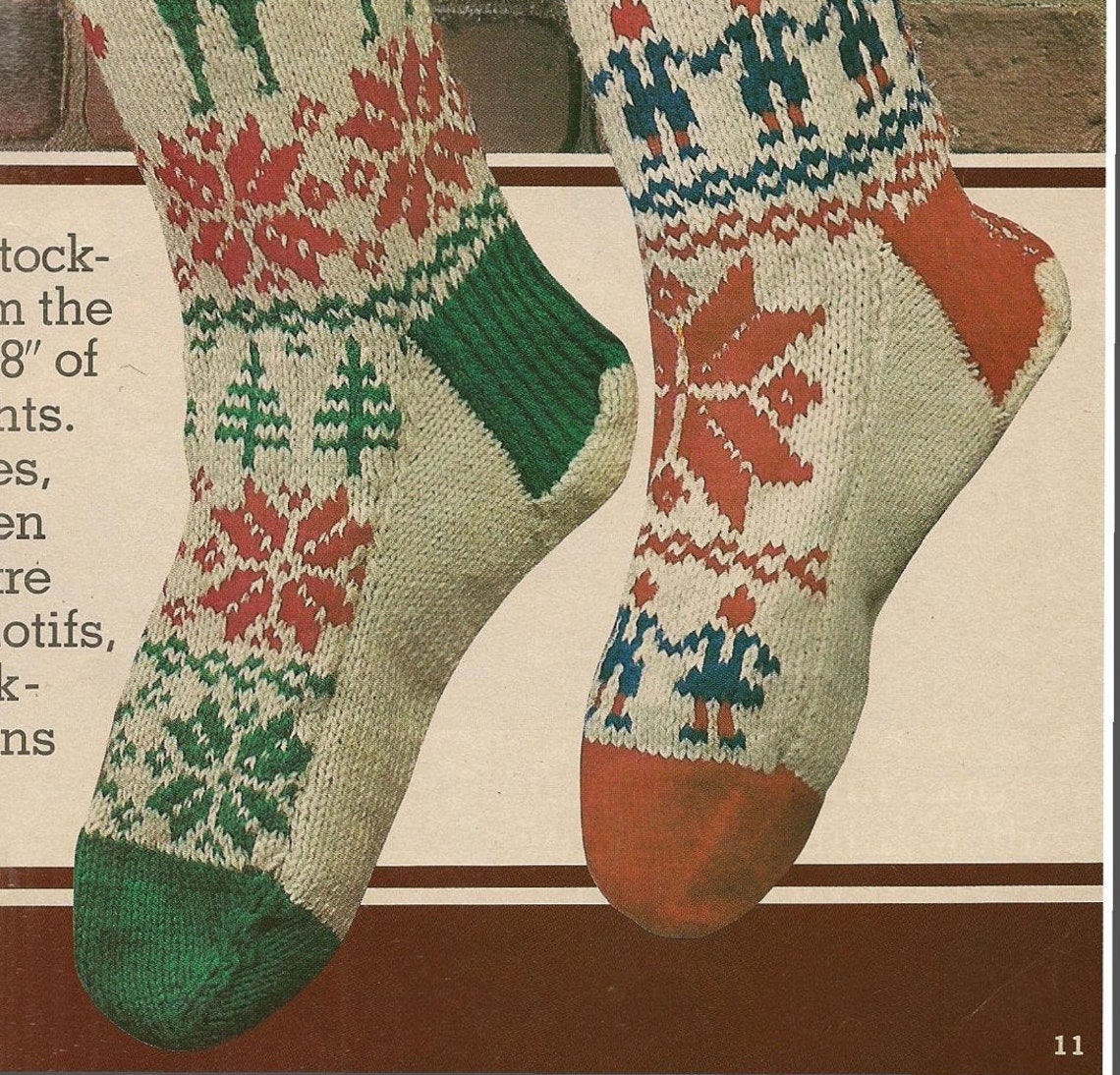 Vintage Christmas Knitting Pattern, STOCKING Pattern, Scandinavian ...