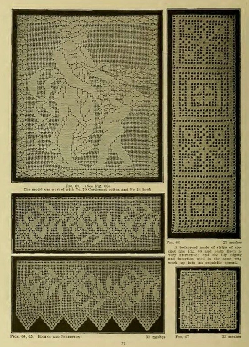Filet Crochet Book 2 Vintage PDF Pattern Instant Digital - Etsy