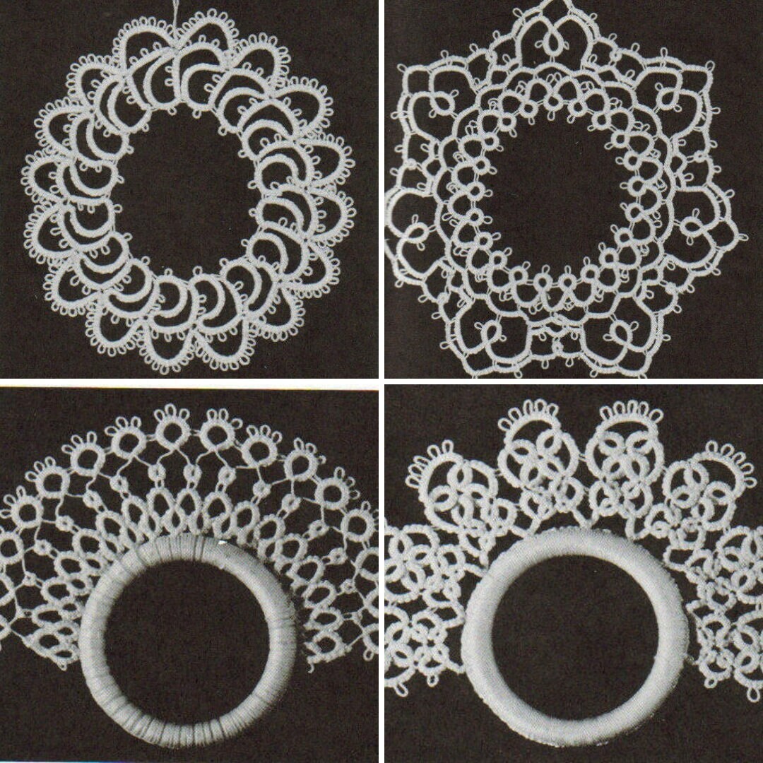 Vintage Tatting Patterns Christmas Picture Frames and Napkin Holders ...