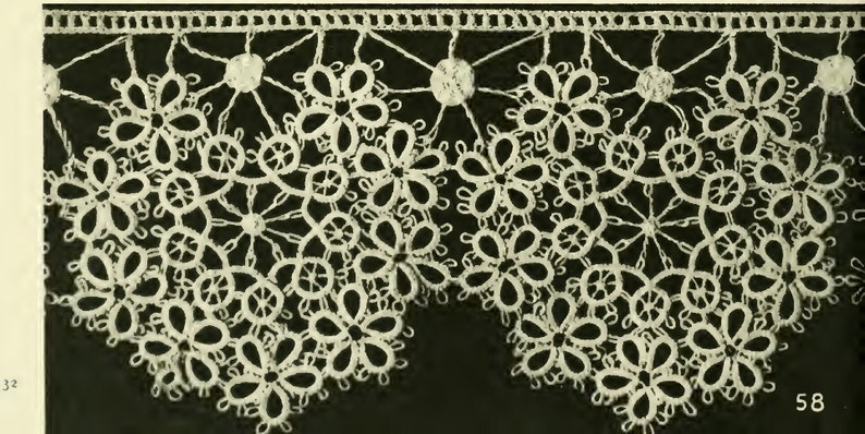 Vintage Book Tatting Patterns Shuttle Lace Tatting Retro Lace Tatted Motifs Pattern Pdf