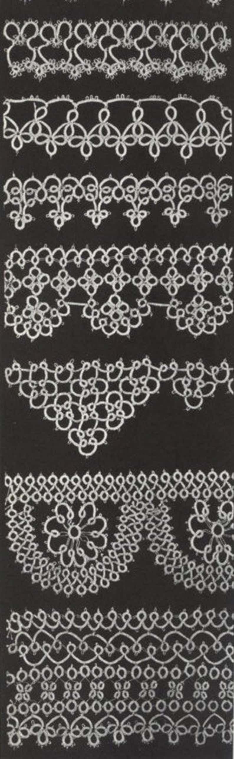 Tatting Ebook Retro Pattern 1980s Shuttle Lace Tatting Lace Tatted Motifs Pattern Vintage Pdf