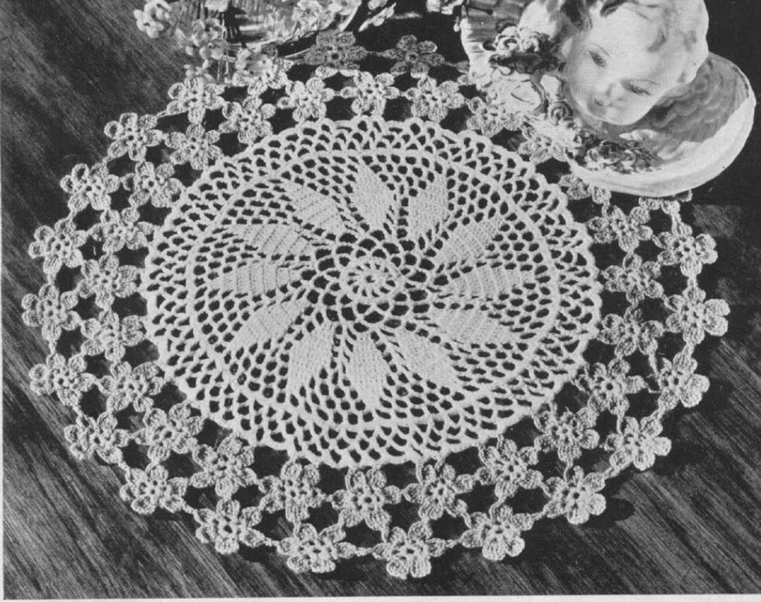 Crochet Lace Daisy Doily Pattern, Vintage PDF Instant Digital, Retro ...