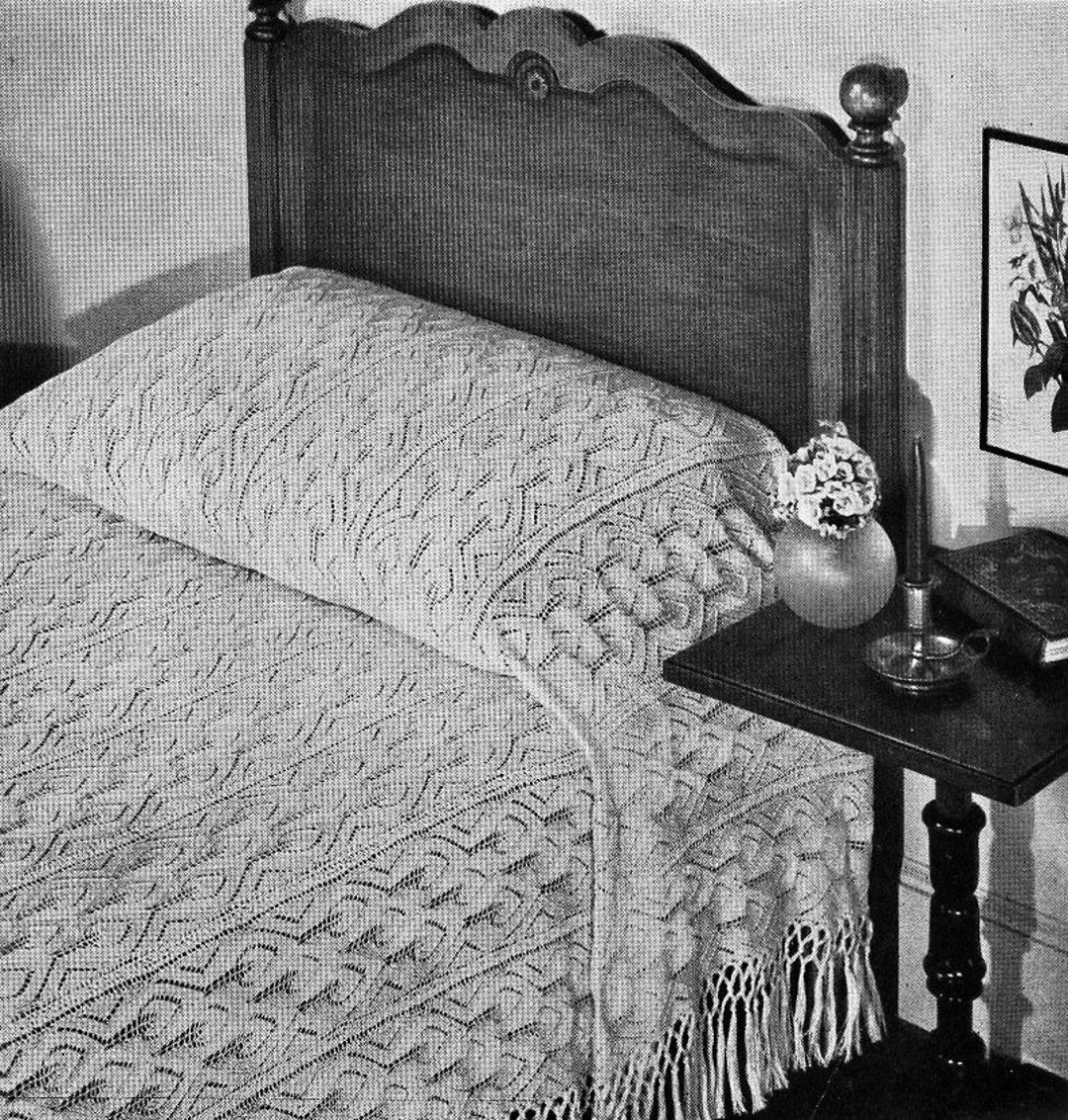 Knitting Bedspread Pattern, Vintage Knitting PDF Instant Digital ...