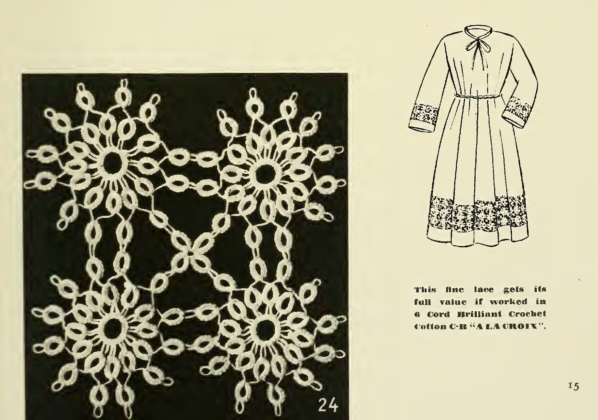 Vintage Book Tatting Patterns, Shuttle Lace Tatting, Retro Lace Tatted ...
