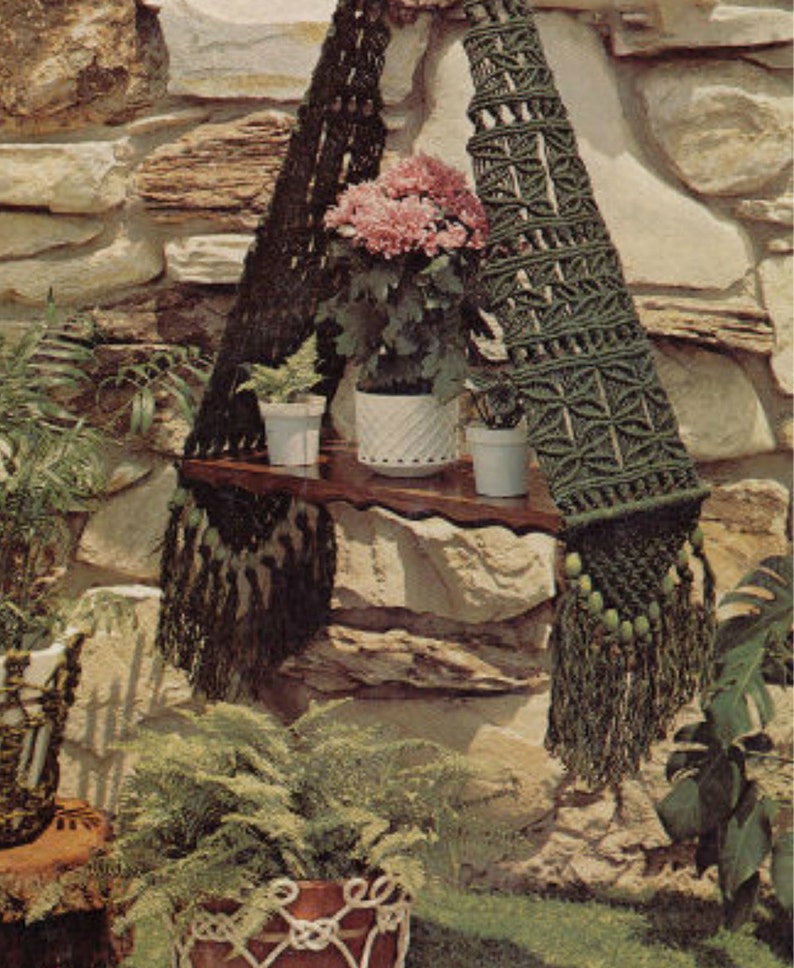 Vintage Macrame Plant Hanger Pattern, Retro PDF Instant Digital ...
